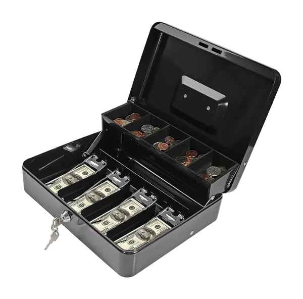 Large Cash Box with key Lock, Metal Money Box for Cash – Mtunda Store